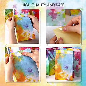 STARRKY 24PCS Party Favor Bags, Tie Dye Gift bags, Camouflage Treat Bags Kids Birthday Party Gift Bags Goodie Bags Retro Tie Dye Party Decorations