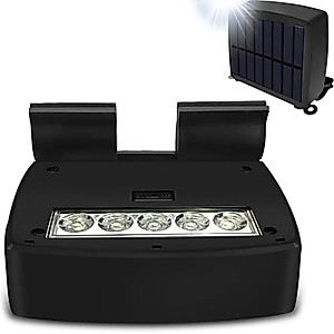 WEILAILIFE Solar Powered Light Outdoor, LED Mini Spotlight with Clip for Security Warning Sign, Wide Capacity, Max 14h Lights for Deck/Yard/Garden/Driveway Security (1 Pack)