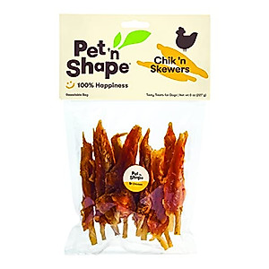 Pet 'n Shape Chik 'n Skewers - Chicken Wrapped Rawhide - All Natural Dog Treats, Chicken, 8 Oz, 10808