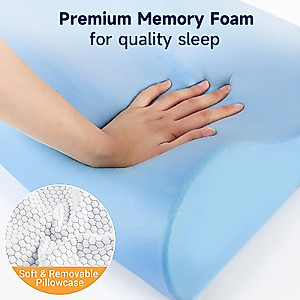 CushZone Neck Pillow,Memory Foam Pillow,Ergonomic Cervical Pillow for Pain Relief, Premium Bed Pillows,Support for Neck&Shoulder,for Side Back Stomach Sleeper, Dorm Room Essentials,Standard Size,Grey