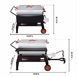 CreoleFeast CFB2001 150 qt. Crawfish Seafood Boiler, Double Sack Outdoor Stove Propane Gas Cooker with Folding Tank Mounting Bracket and Stirring Paddle, for Crawfish Season