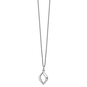 IceCarats 925 Sterling Silver 18 inch Diamond Chain Geometric Necklace
