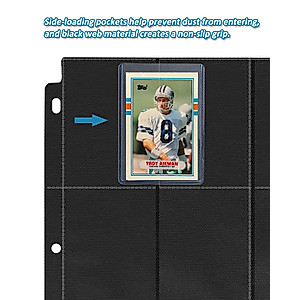 Toploader Binder Pages for Trading & Sports Card Toploader Storage, 9 Pocket Double-Sided Toploader Binder Sheets for TCG Toploaders, 252 Pockets