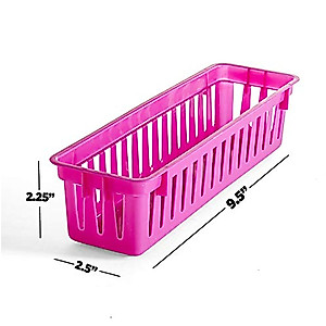 Prextex Classroom Pencil Organizer Pencil Basket or Crayon Basket, Variety Colors (12 pack)