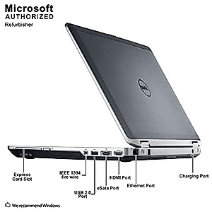 Dell Latitude E6520 15.6 Inch Business Laptop, Intel Core i5-2410M up to 2.9GHz, 8G DDR3, 500G, DVD, WIFI, Bluetooth, VGA, HDMI, Win10 Pro 64 Bit Multi-Language Support EN/FR/SPA (Renewed)