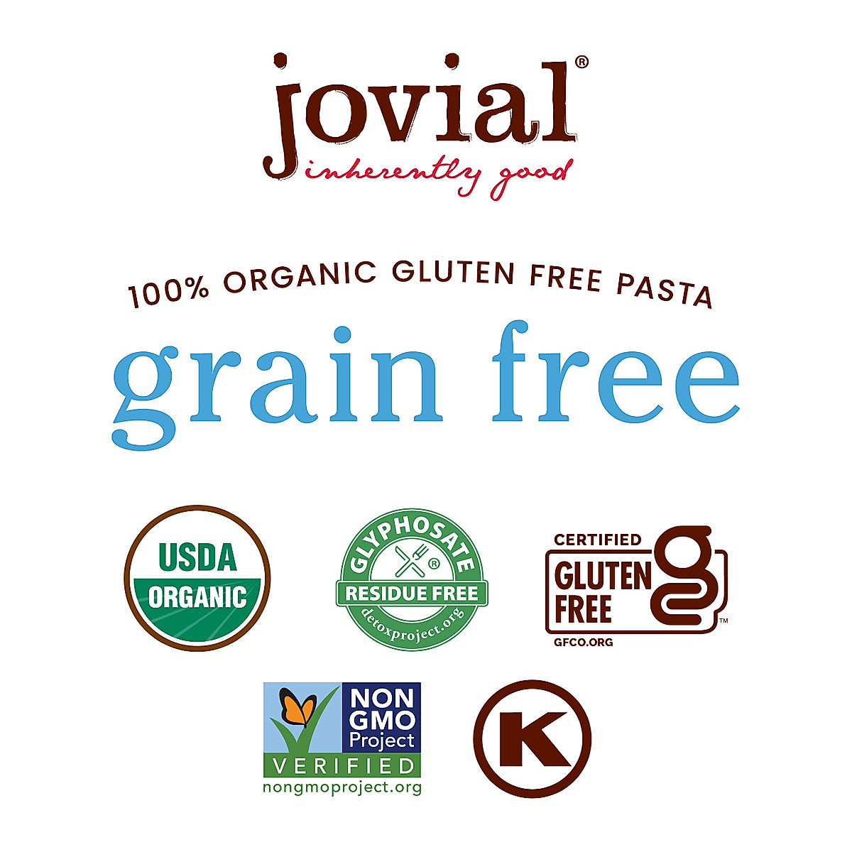 Jovial Grain-Free Cassava Elbows - Gluten Free Elbow Macaroni,Cassava Pasta, Paleo Pasta, Grain-Free, 100% Organic Pasta, USDA Certified Organic, Non-GMO, High-Fiber - 8 Oz, 1 Pack