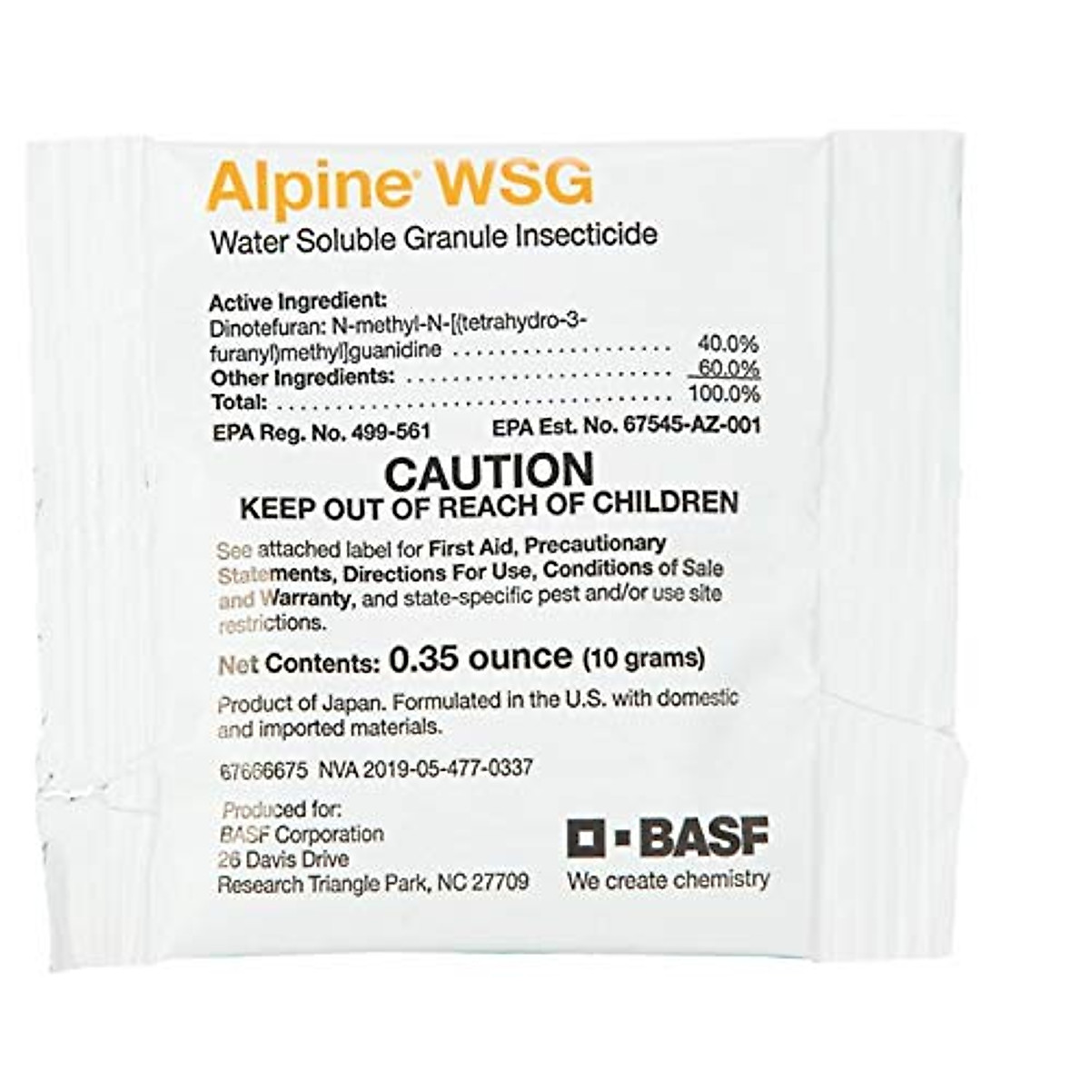 BASF 59020846 Alpine WSG 120 x 0.35oz Insecticide, White