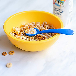 Lollaland 5 Piece Plastic Toddler Silverware Spoon and Fork Utensil Set - Reusable Toddler Cutlery with Hygienic Travel Pouch (Turquoise)