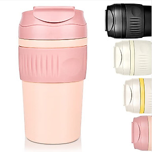 Coffee Travel Mug, Double Walled Insulated Vacuum Coffee Tumbler With Leakproof Flip Insulated Coffee Mug, For Hot And Cold Water Coffee And Tea In Travel Car Office School Camping (Pink, 17)