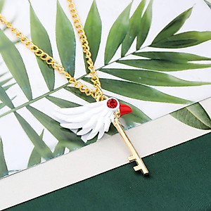 FAADBUK Anime Card Captor Sakura Jewelry Kinomoto Sakura Star Wand Necklace Card Captor Sakura Keychain Card Captor Sakura Lover Gift (Sakura Star NK -S)