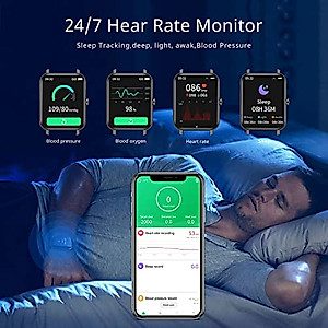 FACOI Smart Watch for Mens Women - Android Smart Watch for Android Phones iPhone Compatible with Call Receive/Dial, Activity Tracker with Waterproof Heart Rate Sleep Monitor Pedometer