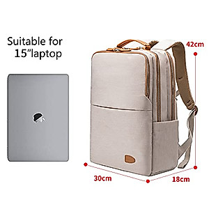 NOBLEMAN Backpack For man and women, Travel Bag Business Computer Backpacks Laptop Backpack, Waterproof School Backpack, Daypack, USB (Beige plus) with Organizer case bag