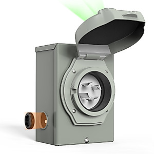 CircleCord 30 Amp 4 Prong Generator Power Inlet Box, NEMA L14-30P Power Inlet Box for 4 Prong Generator Cord, 125/250 Volt, 7500 Watts, Weatherproof, Outdoor Use for Emergency Ready, ETL Listed