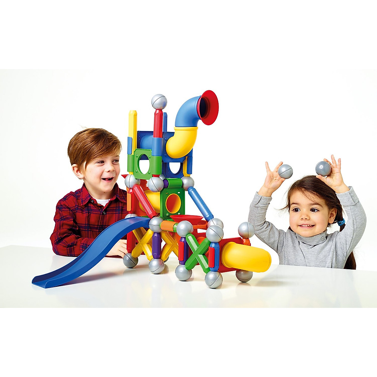 SmartMax Mega Ball Run STEM Magnetic Discovery Building and Ball Run Set Featuring Safe, Extra-Strong, Oversized Building Pieces for Ages 3+