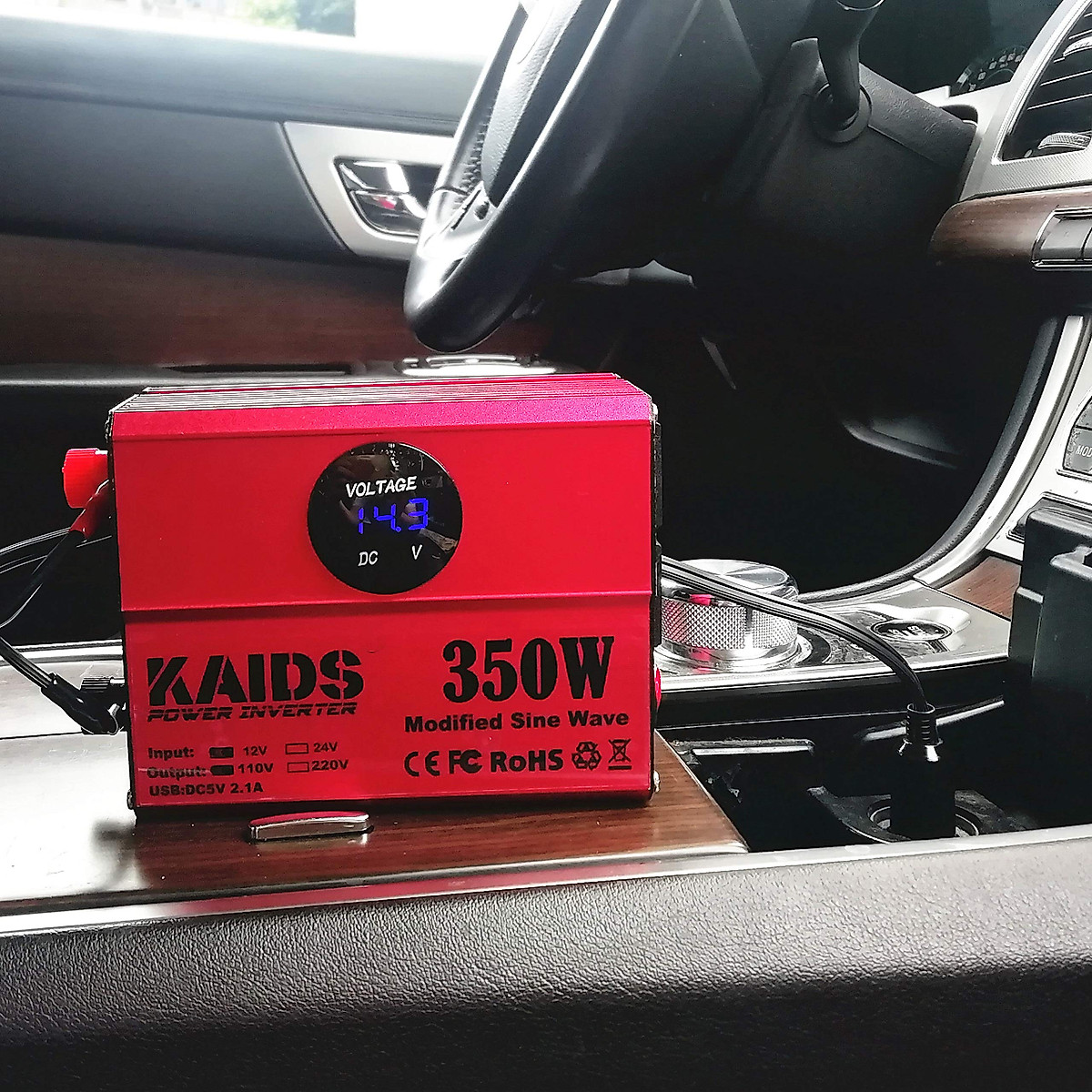 KAIDS Clearance Items Power Inverter Full Power 350W Car Inverter Peak 700W DC 12V to 110V AC Car Inverter USB Ports Charger Adapter Car Plug Converter with Switch and Current LED Screen(350w)