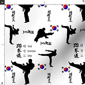 Spoonflower Fabric - Large Print Martial Arts Fitness Health Printed on Petal Signature Cotton Fabric by The Yard - Sewing Quilting Apparel Crafts Decor