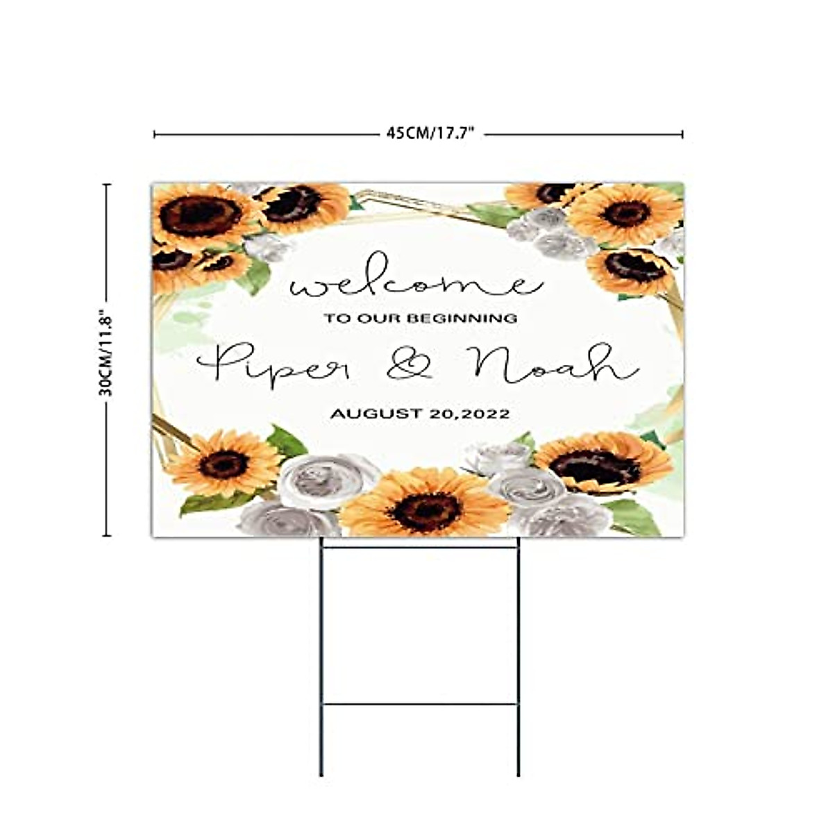 Autravelco Welcome to The Wedding of Yard Lawn Sign 12x18 Inch Modern Calligraphy Script Welcome to Our Forever Funny Lawn Sign for House Rent Party Decorations Props