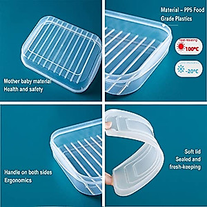 HXYCNNA Bacon Container for Refrigerator, Lunch Meat Container for Refrigerator, Bacon Keeper, Deli Meat Storage Containers, Kitchen Food Storage Containers With Lids Airtight (2 Pack)