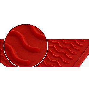 Swaroser Large Kitchen Silicone Dish Mats Heat Resistant Dry Mats 16 X 12 Inch (Red)