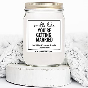 YouNique Designs Engagement Candle - Soy Candles Engagement Gifts for Couples, Engaged Candles Gifts for Women, 8 oz Bridal Shower Gifts for Bride to Be Scented Candles (Lavender & Vanilla)