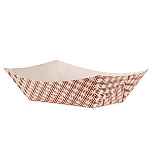 Empress EFT1000 Plaid Food Tray, 10 lb. Capacity, 12" Height, 9" Width, 11.125" Length, Red (Pack of 250)