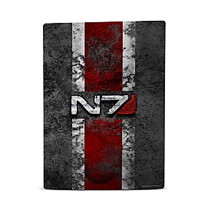 Head Case Designs Officially Licensed EA Bioware Mass Effect N7 Logo Distressed Graphics Vinyl Faceplate Gaming Skin Decal Compatible With Sony PlayStation 5 PS5 Disc Console & DualSense Controller