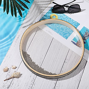 Boao Sea Drum 12 Inches Wave Bead Hand Drum Natural Color Sound Drum Percussion Wave Drum with Hardwood Shell Sea Drum Musical Instrument Percussion for Home Supplies