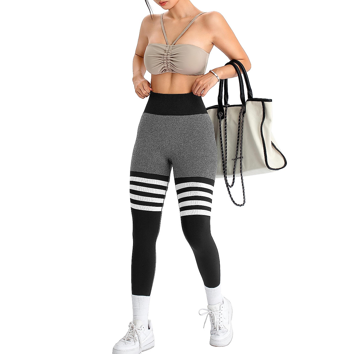 A AGROSTE Seamless Workout Leggings for Women Scrunch Butt Lifting Leggings Booty High Waisted Yoga Pants Gym Leggings