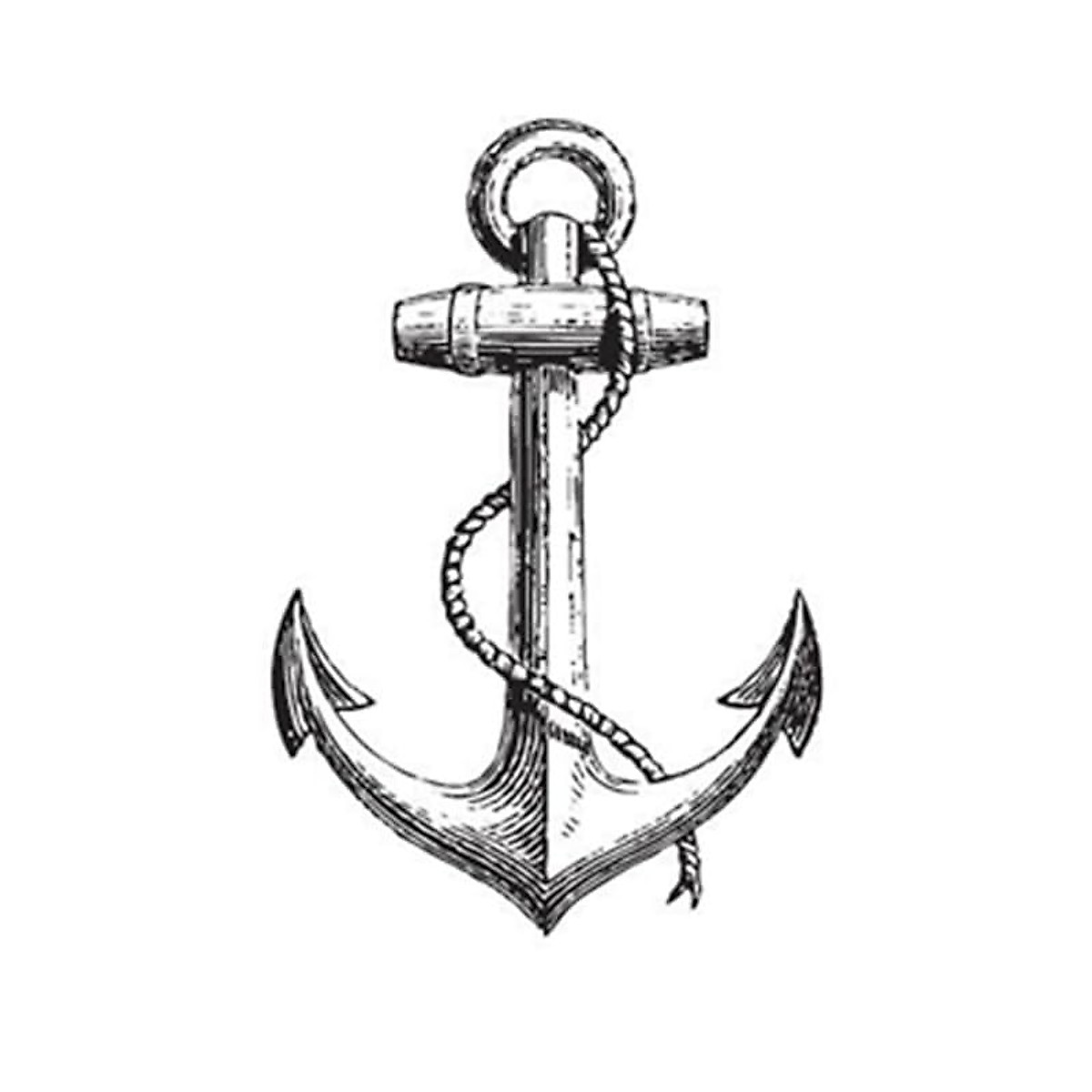 SanerLian Anchor Ship Temporary Tattoo Sticker Waterproof Vintage Adult Men Women Hand Arm Shoulders Body Art 10.5X6cm Set of 24 (SF188)