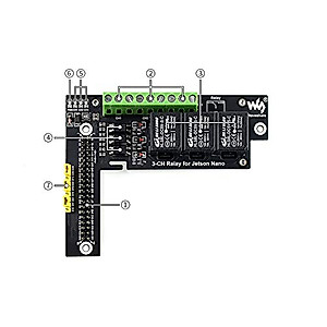 Waveshare Quality 3-Ch Relay Expansion Board Designed for Jetson Nano with Optocoupler Isolation