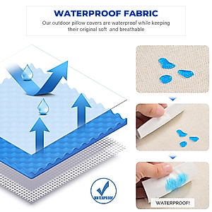 Cirzone Outdoor Pillows, Outdoor Pillow Covers 18x18 Set of 4 Waterproof Decorative Throw Pillow Covers Boho Decorations for Patio, Garden, Balcony