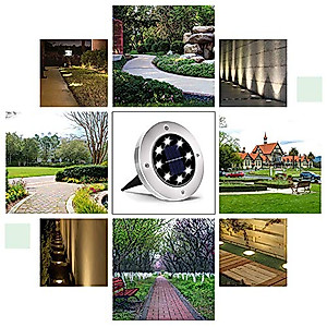 INCX Solar Outdoor Lights Waterproof,12 Packs 8 LED Solar Garden Lights,Solar Ground Lights Landscape Lighting for Patio Pathway Lawn Yard Deck Driveway Walkway White