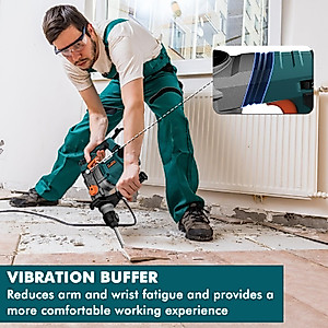 Glority 13 Amp Rotary Hammer Drill with Safety Clutch, Variable Speed, 5 Bits, Chisels