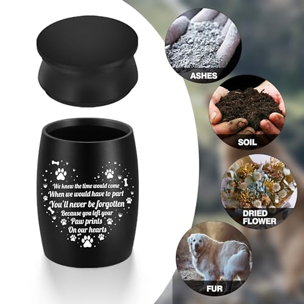 Small Urn for Pet Ashes 3 Inches Mini Urns for Dog Ashes Memorial Ashes Keepsake Urn for Ashes Aluminum Mini Urn for Ashes Cremation Urns for dog Ashes Holder