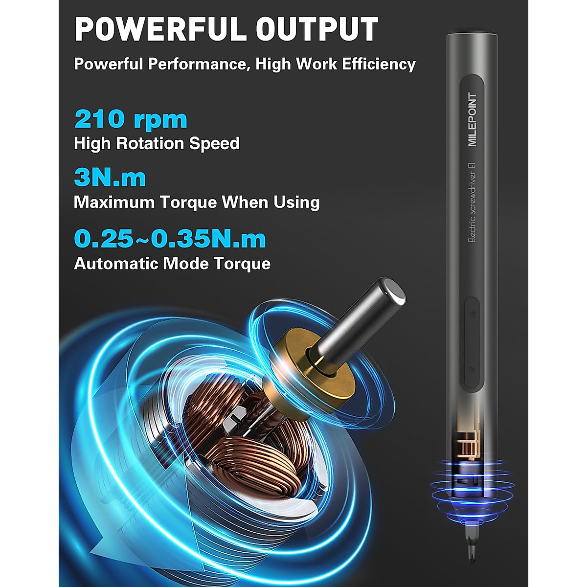 Mini Electric Screwdriver Set Rechargeable Precision Screwdriver 26 in 1 with 25 S2 Magnetic Bits 3.7V Small Screwdriver Kit for PC, Eyeglass, Laptop, Watch - Space Gray