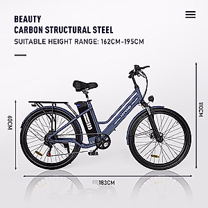 HITWAY Electric Bike for Adults 26" x2.35 Fat Tire Electric Mountain Bike with 500W Motor, Ebkie with 36V 15AH Removable Battery Bicycle, Long Range 21-55mile with 7 Gears E Bike
