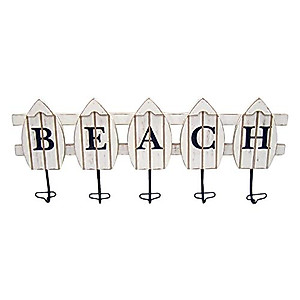 White Beach Wall Hooks for Towels, Coats, Coastal Beach House Decor, 2 Feet