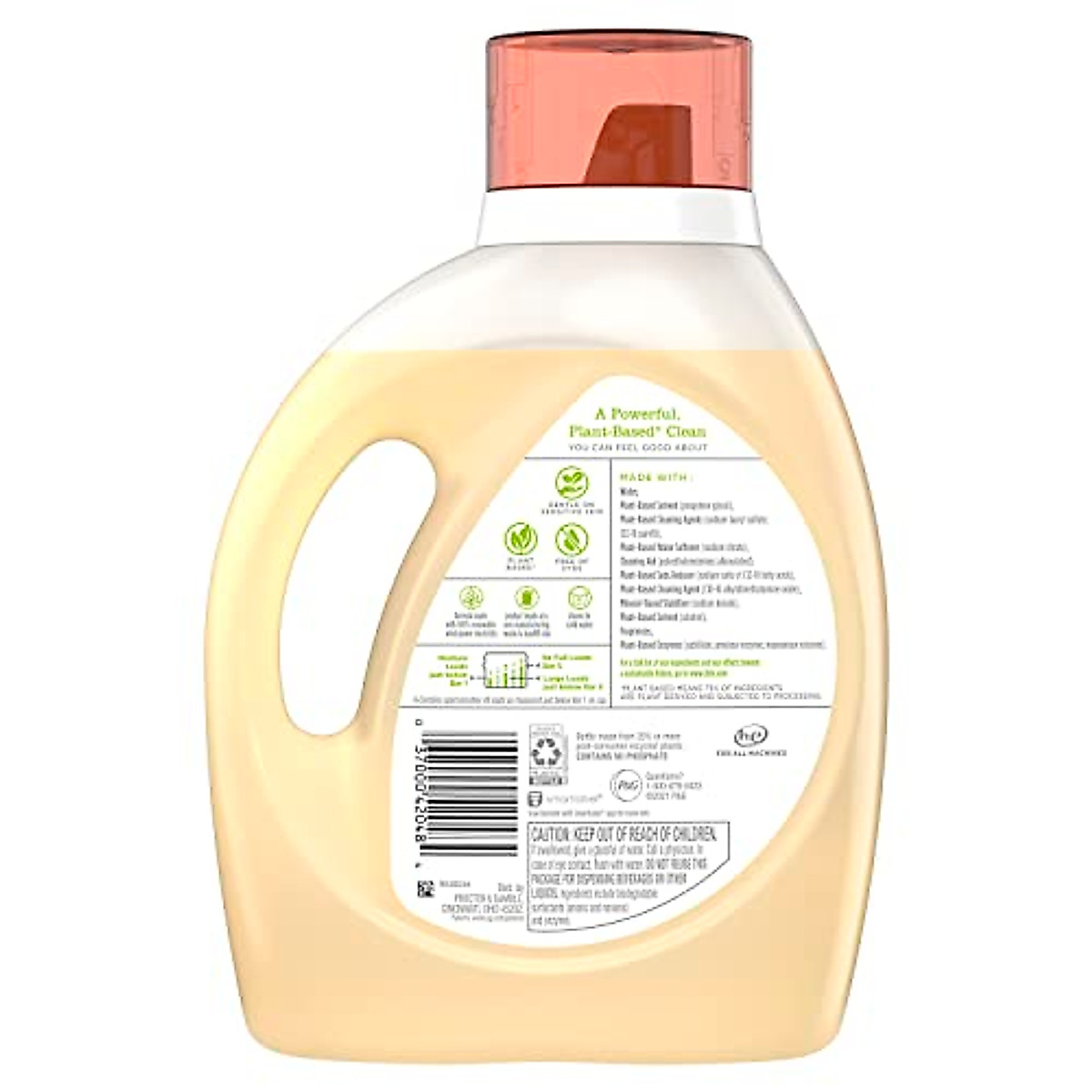 Tide purclean Liquid Laundry Detergent, Honey Lavender Scent, 69 fl oz, 48 loads, 75% plant-based