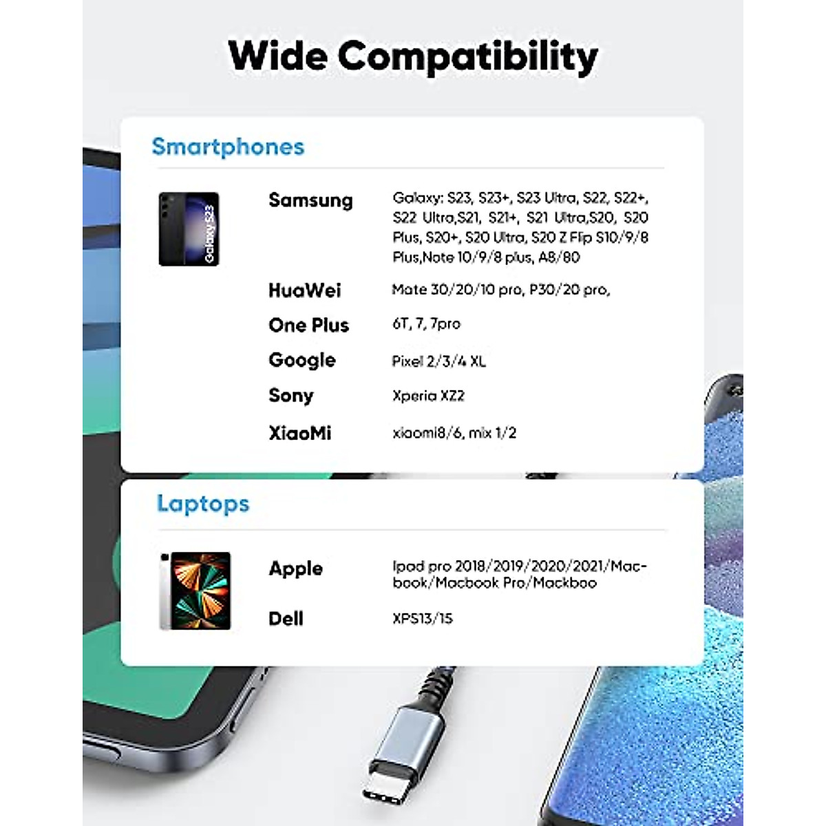 Highwings USB Type C to 3.5mm Female Headphone Jack Adapter, (2-Pack) USB C to Aux Audio Dongle Adapter Compatible for Samsung Galaxy S23 S23+ S23 Ultra, S22 S21 S20 Plus/Ultra, iPad Pro, Pixel (Grey)