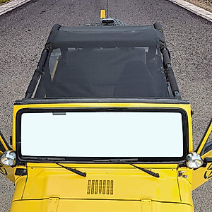 RT-TCZ Sunshade Mesh Bikini Top Cover Provides UV Sun Protection for 1997-2006 Jeep Wrangler TJ & Unlimited (TJ-Black)