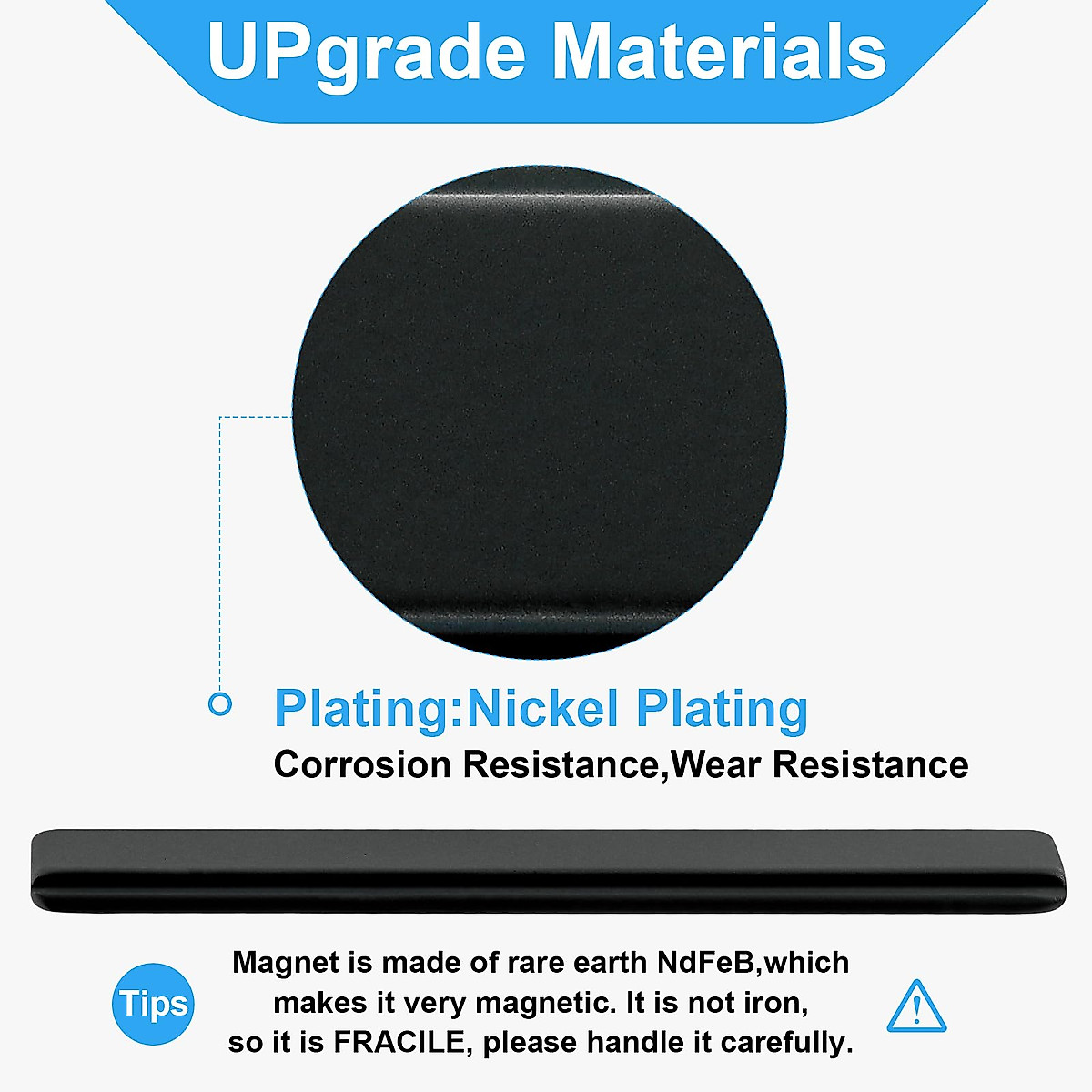 Shower Door Magnet, 2-1/2" Long Glass Shower Door Magnet Replacement for Swing Shower Doors Shower Door, Handles Shower Door Strike Jamb (Black 1pack)