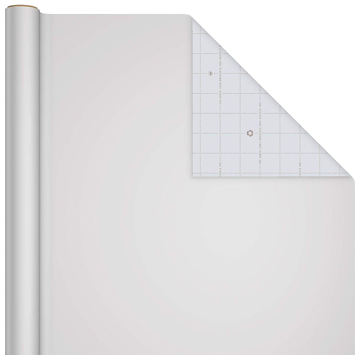 Hallmark Bulk Kraft Wrapping Paper with Cut Lines (2 Rolls: 160 sq. ft. ttl) White and Brown for Christmas, Hanukkah, Baby Showers, Weddings, Birthdays, Valentines Day, Arts & Crafts, Banners