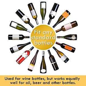 Whaline 8 Pack Christmas Wine Bottle Stoppers and Gift Box, Funny Silicone Reusable Caps Bottle Sealers with a Funny Saying for Wine Beer Bottles