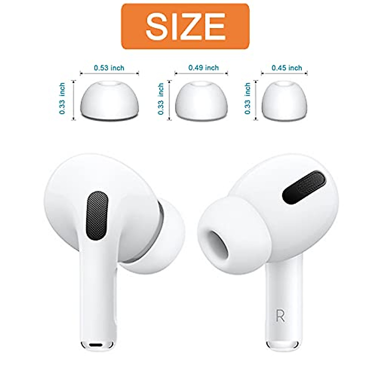 Replacement Ear Tips Ear Hooks for AirPods Pro Silicon Ear Buds Tips with Portable Storage Box Fit in The Charging Case (L+M+S)