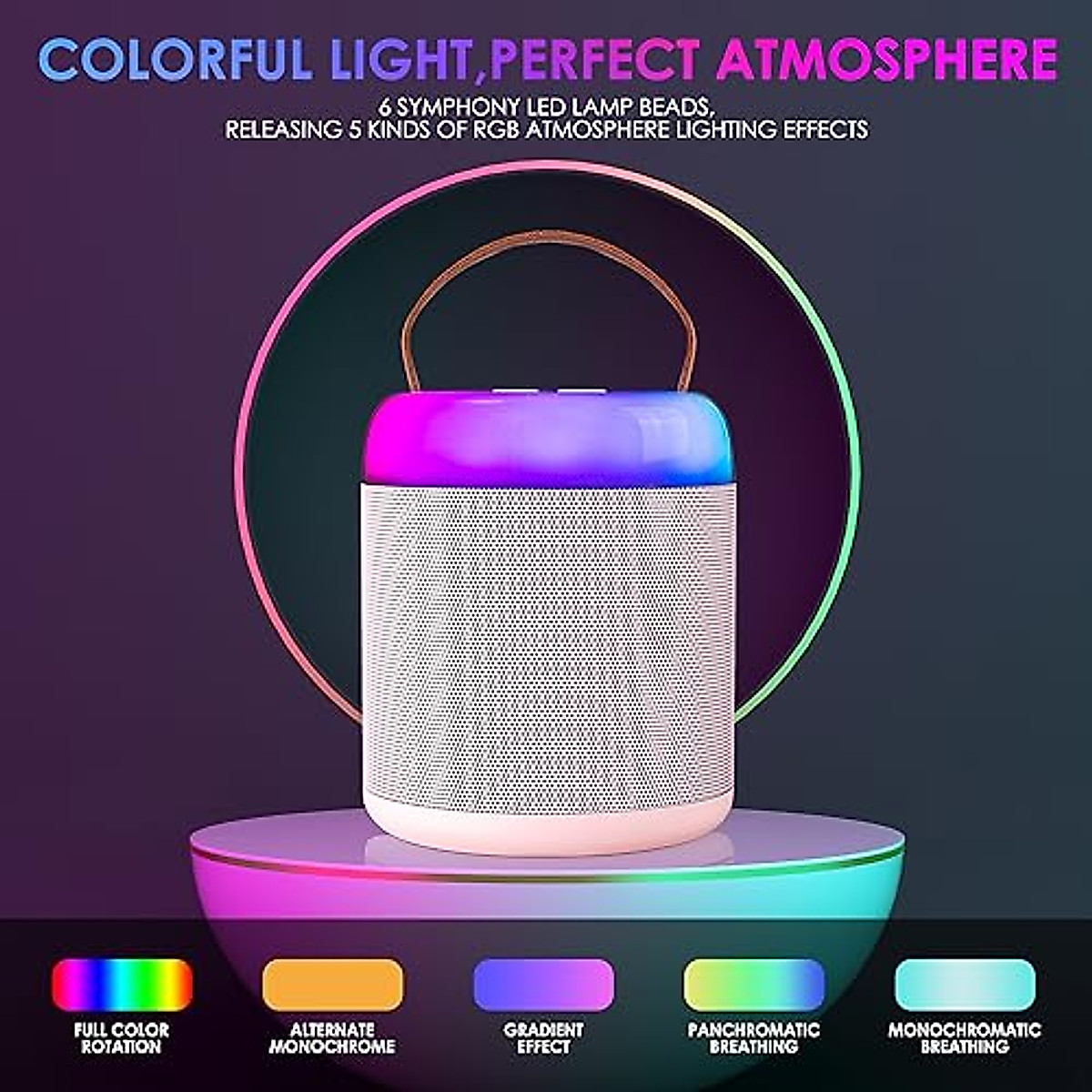 Mini Karaoke Machine with 1 Wireless Microphones for Kids Adults, Portable Bluetooth Speaker Toy for Girls and Boys 2 4 5 6 7 8 9 10 12 Year Old Girl Christmas Birthday Gift Home Party Ideas (Pink)