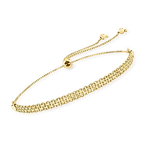 Ross-Simons 14kt Yellow Gold Bismark-Link Bolo Bracelet