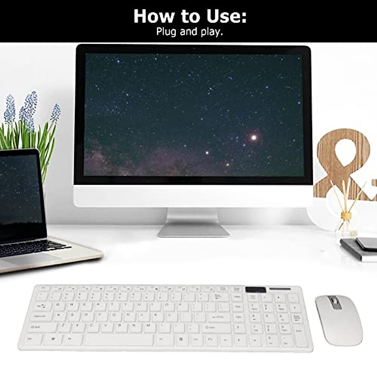 Wireless Keyboard Mouse Combo, Quick Response 1600dpi Gaming Keyboard for Home