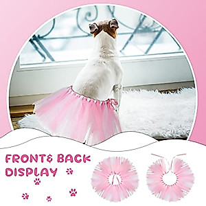 2 Pcs Pink Dog Tutu for Large Medium Small Dogs Tutu Skirt Tulle Ballerina for Puppy Dog Cute Birthday Dresses Costume for Dogs Cats Pets Dress Supplies(11.81 Inch-35.43 Inch)
