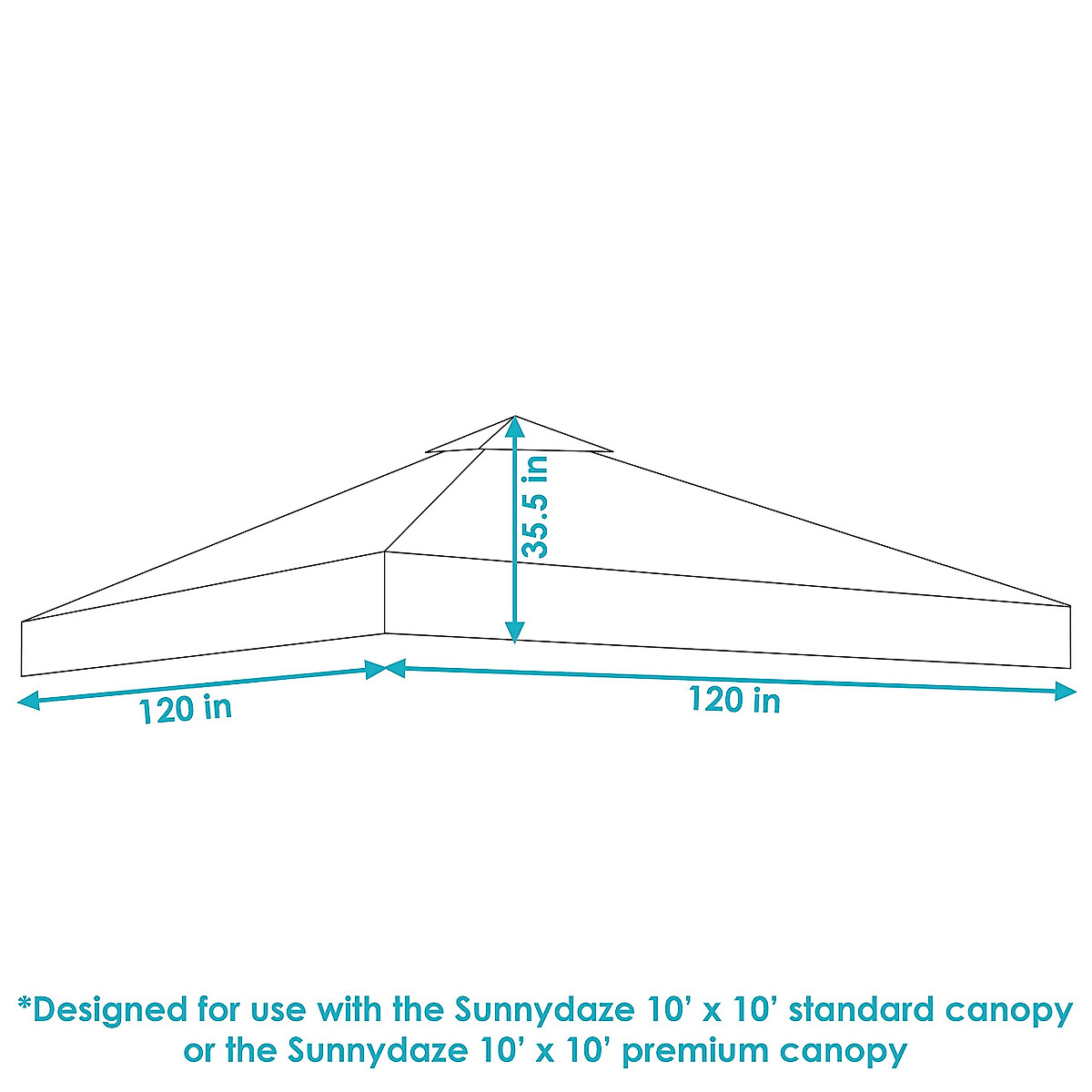 Sunnydaze 10 x 10 Foot Premium Pop-Up Canopy Shade with Vent - PU-Coated 150D Oxford Fabric Replacement Top for Canopy - Red