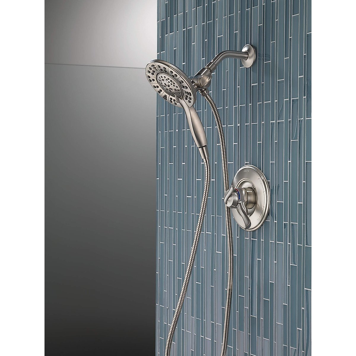 Delta Faucet Linden 17 Series Dual-Function Shower Faucet, Shower Trim Kit with 4-Spray In2ition 2-in-1 Dual Hand Held Shower Head with Hose, Stainless T17294-SS-I (Valve Not Included)